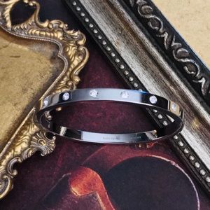 kate spade | Jewelry | Kate Spade Set In Stone Hinged Bangle Silver ...